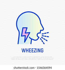 Wheezing Thin Line Icon Asthma Symptom Stock Vector (Royalty Free ...