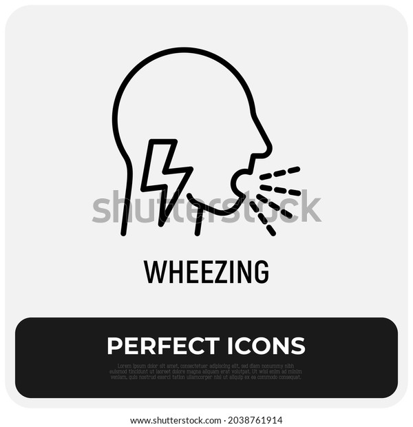 Wheezing Thin Line Icon Asthma Symptom Stock Vector (Royalty Free ...