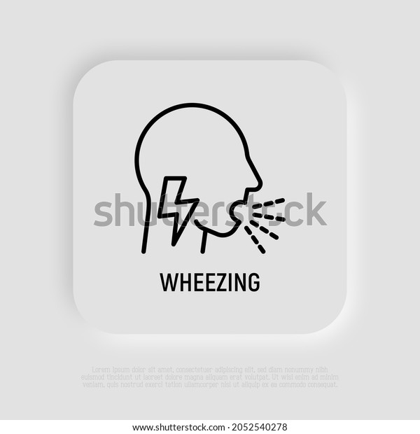 Wheezing Thin Line Icon Asthma Symptom Stock Vector (Royalty Free ...