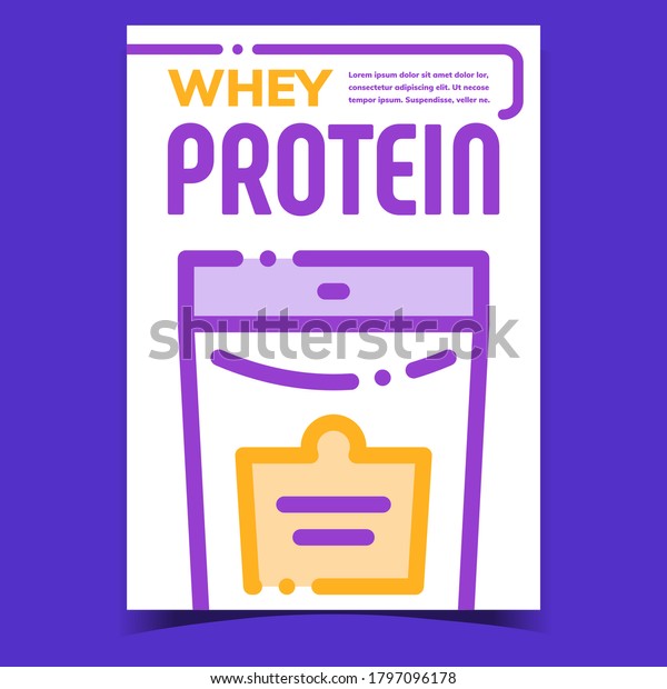 Whey Protein Creative Advertising Poster Vector Stock Vector (Royalty ...