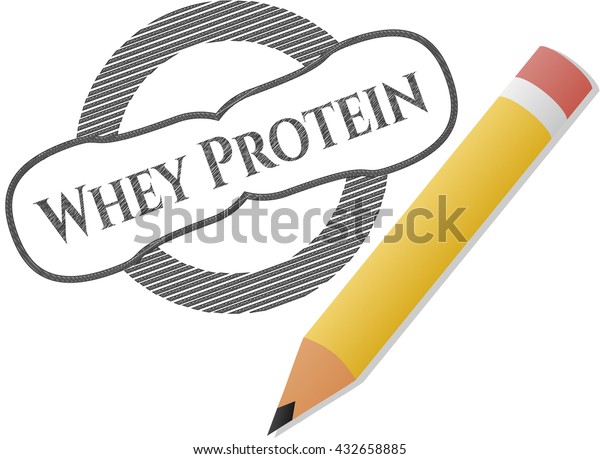 Whey Protein Draw Pencil Effect Stock Vector (Royalty Free) 432658885 ...