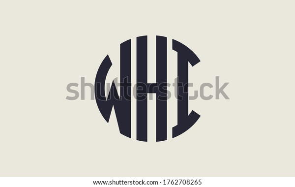Whi Circle Emblem Abstract Monogram Letter Stock Vector (Royalty Free ...