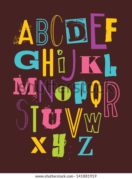 Whimsical Alphabet Design Vector Illustration Stock Vector (Royalty ...