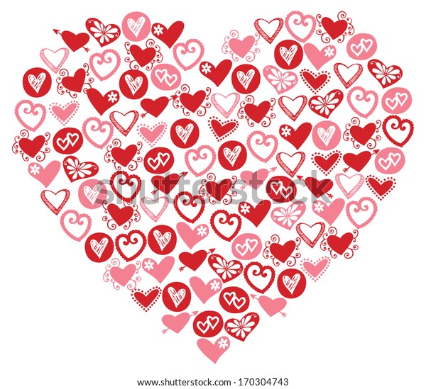 Whimsical Heart Illustration Stock Vector (Royalty Free) 170304743 ...