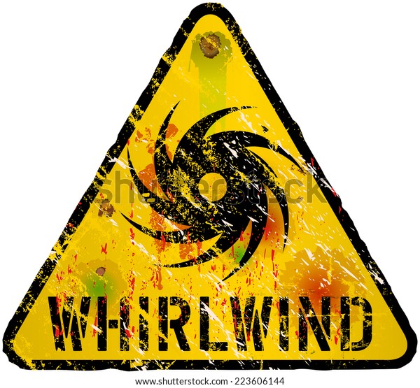 Whirlwind Warning Sign Gungy Vector Illustration Stock Vector (Royalty ...