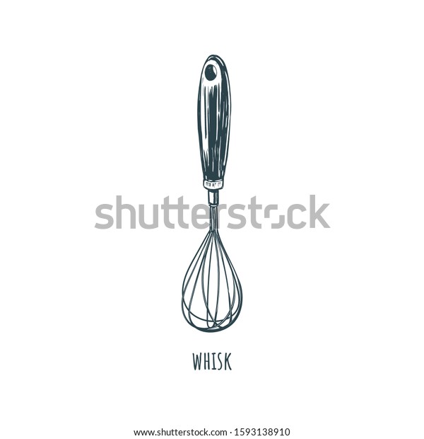 Whisk Vector Illustration Whisk Sketch Hand Stock Vector (Royalty Free ...