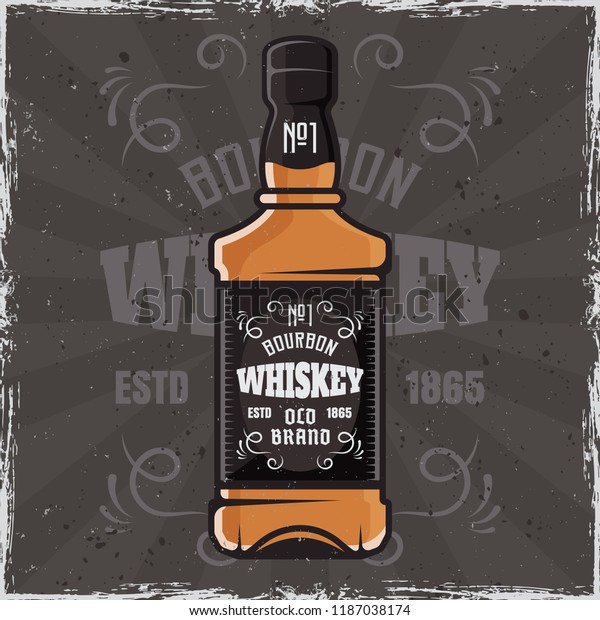 Whiskey Bottle Advertising Banner Vector Colored Stock Vector (Royalty ...