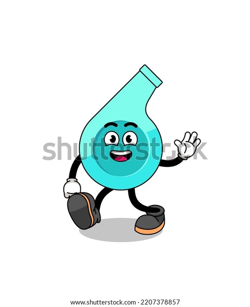 Whistle Cartoon Walking Character Design Stock Vector (Royalty Free ...