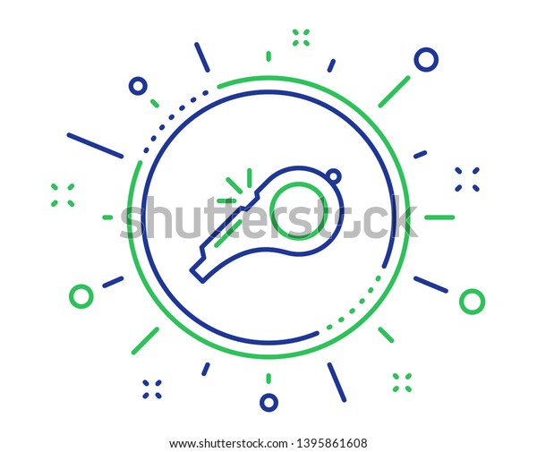 Whistle Line Icon Kickoff Sign Referee Stock Vector (Royalty Free ...