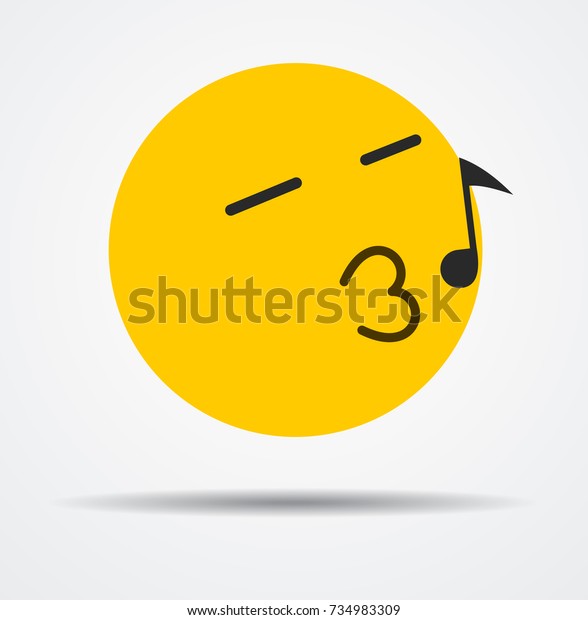 Whistling Emoticon Flat Design Stock Vector (Royalty Free) 734983309 ...