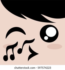 Whistling Face Design Stock Vector (Royalty Free) 597574223 | Shutterstock