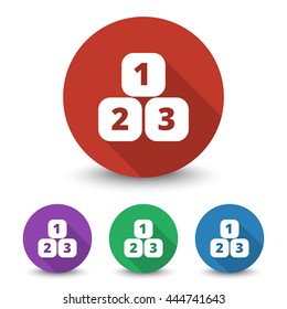 White 123 Blocks Icon Different Colors Stock Vector (Royalty Free ...