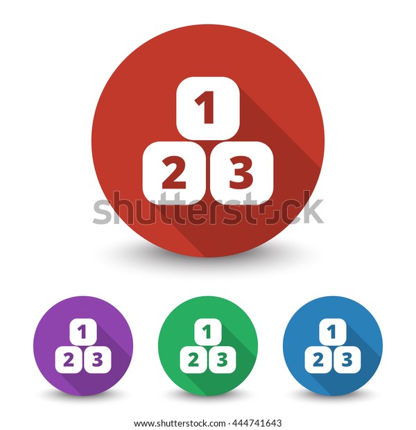 White 123 Blocks Icon Different Colors Stock Vector (Royalty Free ...