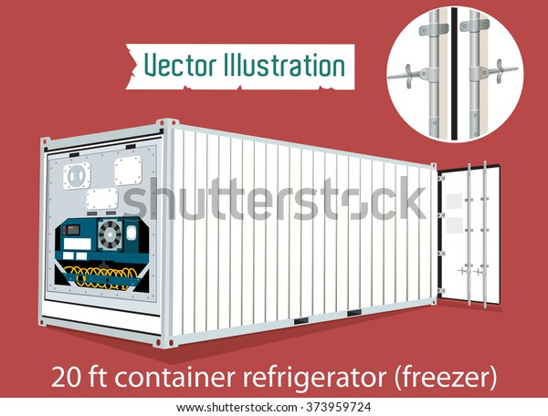White 20 Foot Container Refrigerator Freezer Stock Vector (Royalty Free ...