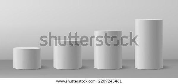 White 3d Cylinder Pillar Isolated On Stock Vector (Royalty Free ...