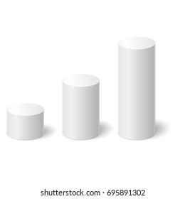 White 3d Cylinders Shadow Vector Illustration Stock Vector (Royalty ...