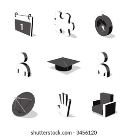 White 3d Icon Set 05 Stock Vector (Royalty Free) 3456120 | Shutterstock