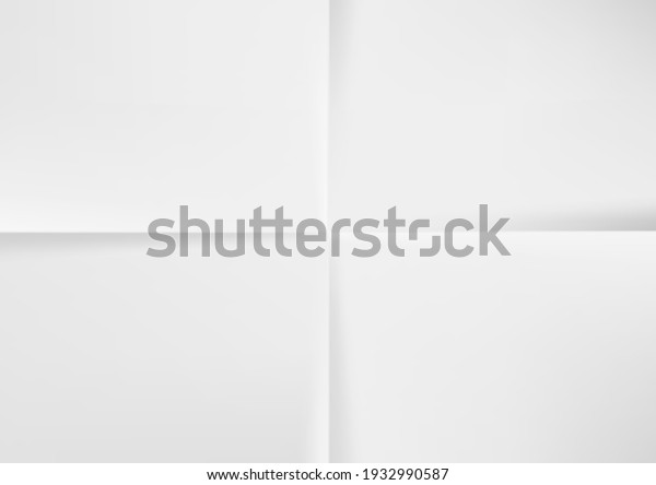White A4 Paper Folded Four Times Top View. EPS10 Vector - Stock Image ...