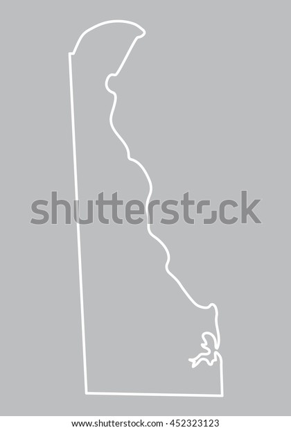 White Abstract Outline Delaware Map On Stock Vector (Royalty Free ...