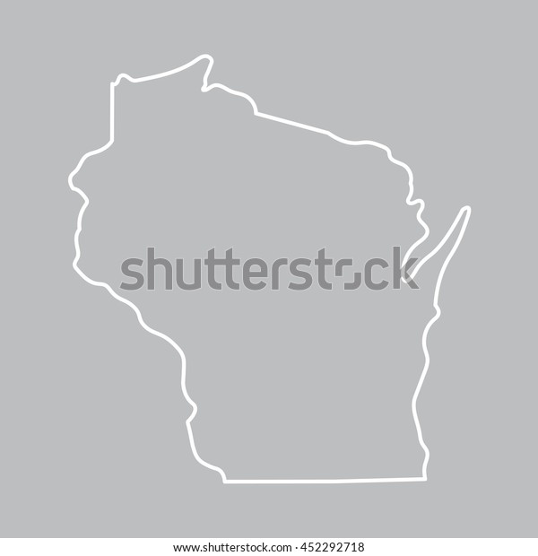 white abstract outline of Wisconsin map