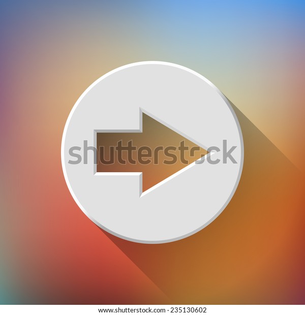 White Abstract Right Arrow Sign Flat Stock Vector (Royalty Free ...