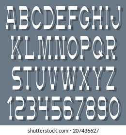 White Alphabet Letters Numbers Shadow Vector Stock Vector (Royalty Free ...