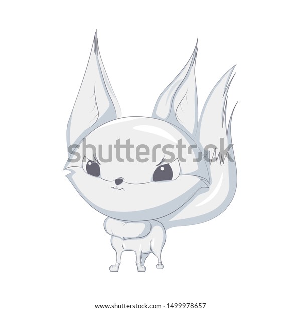 White Angry Fox Isolated Vector Clipart Stock Vector (Royalty Free ...