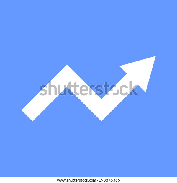 White Arrow Graph On Blue Background Stock Vector (Royalty Free ...