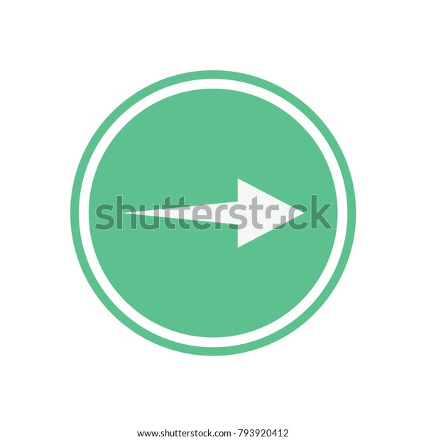 White Arrow Green Circle Flat Vector Stock Vector (Royalty Free ...