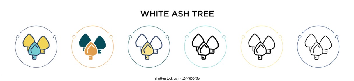 White Ash Tree Icon Filled Thin Stock Vector (Royalty Free) 1844836456 ...