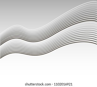White Background Abstract Curved Gray Lines Stock Vector (Royalty Free ...