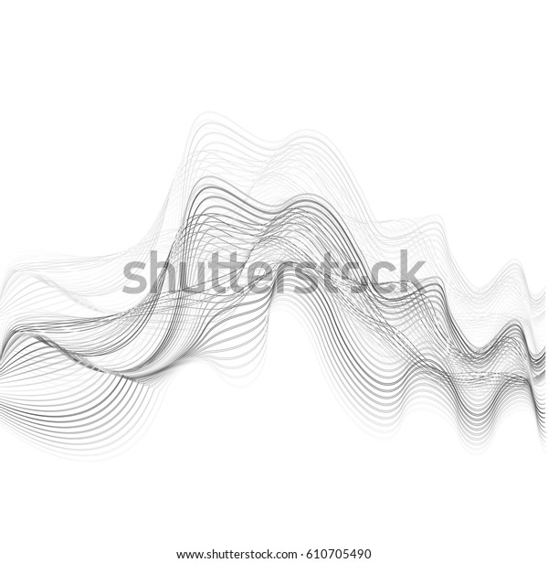 White Background Abstract Curved Gray Lines Stock Vector (Royalty Free ...