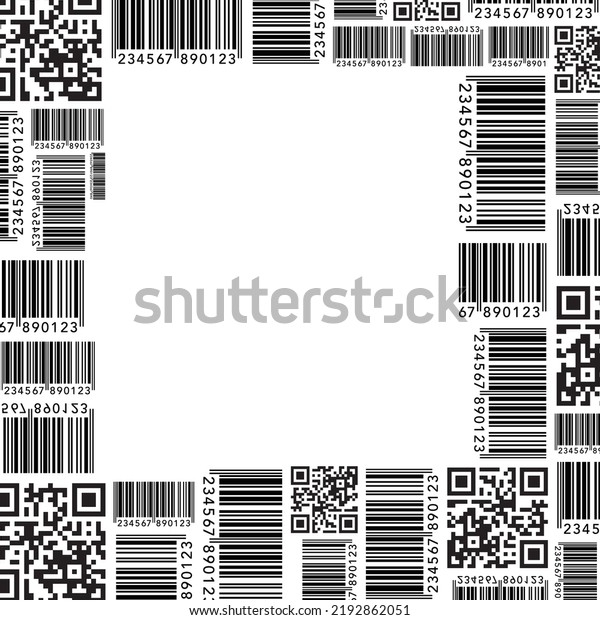 White Background Black Qr Barcode Frame Stock Vector (Royalty Free ...
