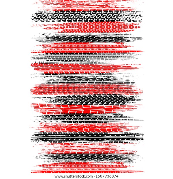 White Background Black Red Tire Track: vector de stock (libre de ...