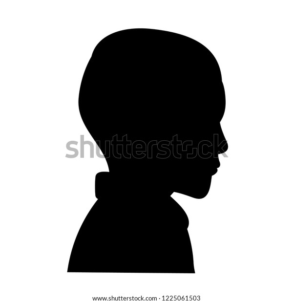 White Background Black Silhouette Boy Face Stock Vector (Royalty Free ...