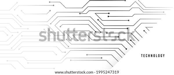White Background Circuit Lines Diagram Design Stock Vector (Royalty ...