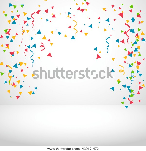 White Background Colorful Confetti Stock Vector (Royalty Free ...