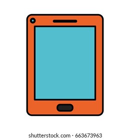 White Background Orange Cover On Tablet Stock Vector (Royalty Free ...