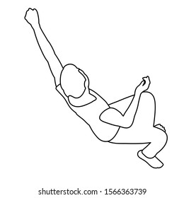 White Background Outline Sketch Guy Jumping Stock Vector (Royalty Free ...