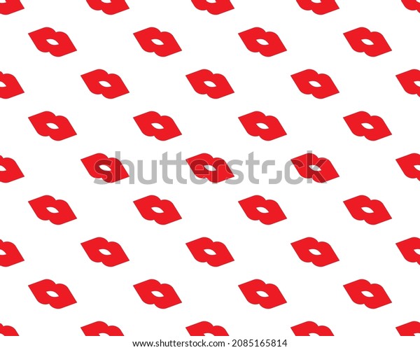 White Background Red Lips Seamless Pattern Stock Vector (Royalty Free ...