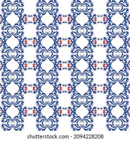 White Background Repeated Blue Tribe Abstract Stock Vector (Royalty ...