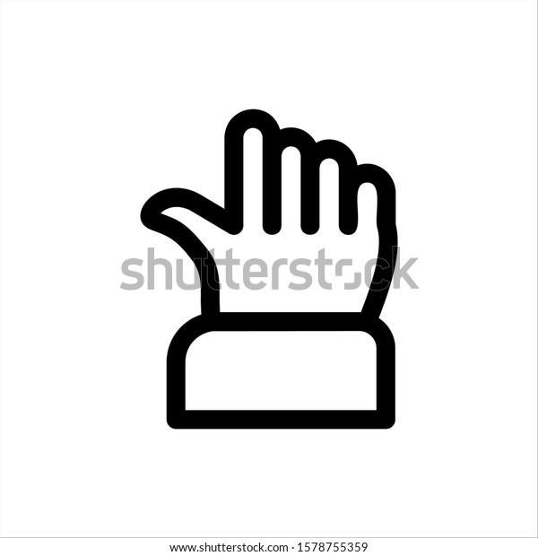White Background Silhouette Hand Icon Stock Vector (Royalty Free ...