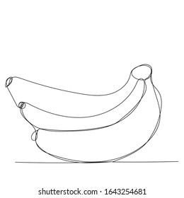 White Background Single Line Drawing Bananas Stock Vector (Royalty Free ...