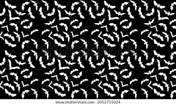 White Bats Texture On Black Background Stock Vector (Royalty Free ...