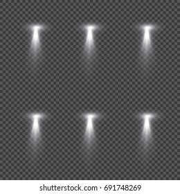 White Beam Lights Set Different Shapes Stock Vector (Royalty Free ...