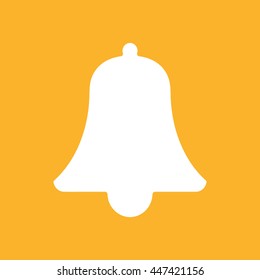 White Bell Icon Vector Yellow Background Stock Vector (Royalty Free ...
