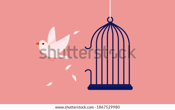 White Bird Break Out Cage Symbol Stock Vector (Royalty Free) 1867529980
