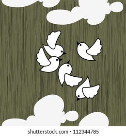 White Birds Stock Vector (Royalty Free) 112344785 | Shutterstock