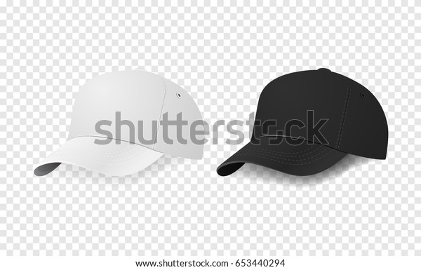 White Black Baseball Cap Icon Set Stock Vector (Royalty Free) 653440294