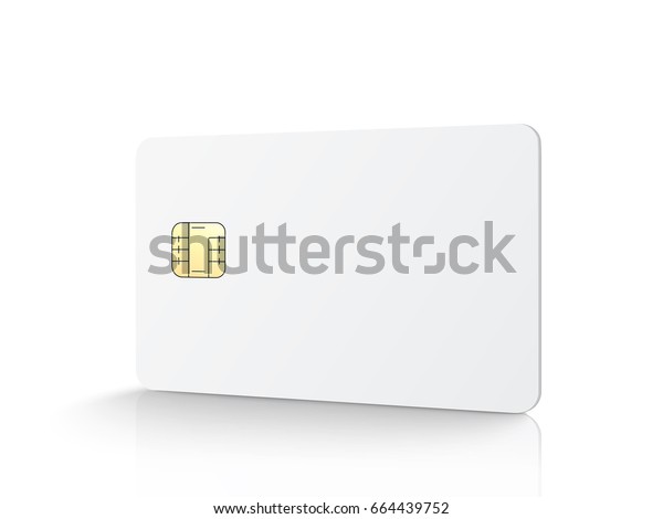 White Blank Chip Card Isolated White Stock Vector (Royalty Free) 664439752